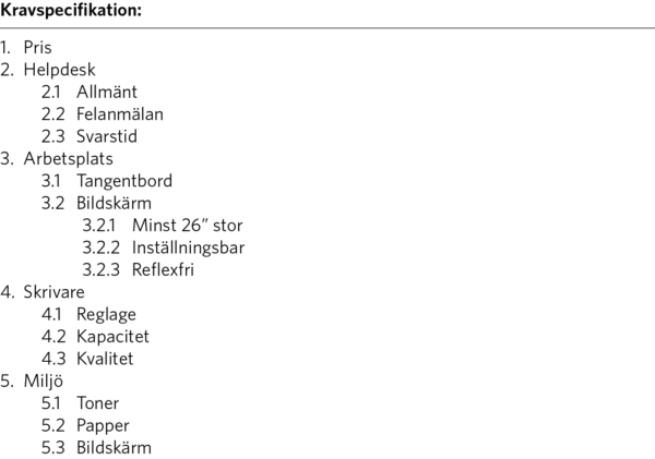 Del 5: Strukturera krav